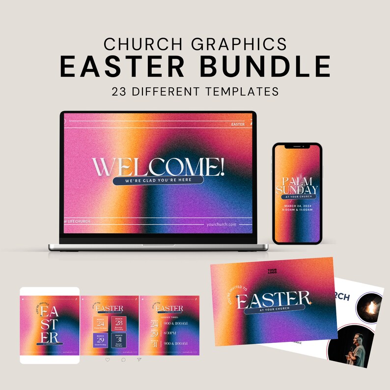 Easter Church Graphics, Easter Templates for Churches, Easter Template ...