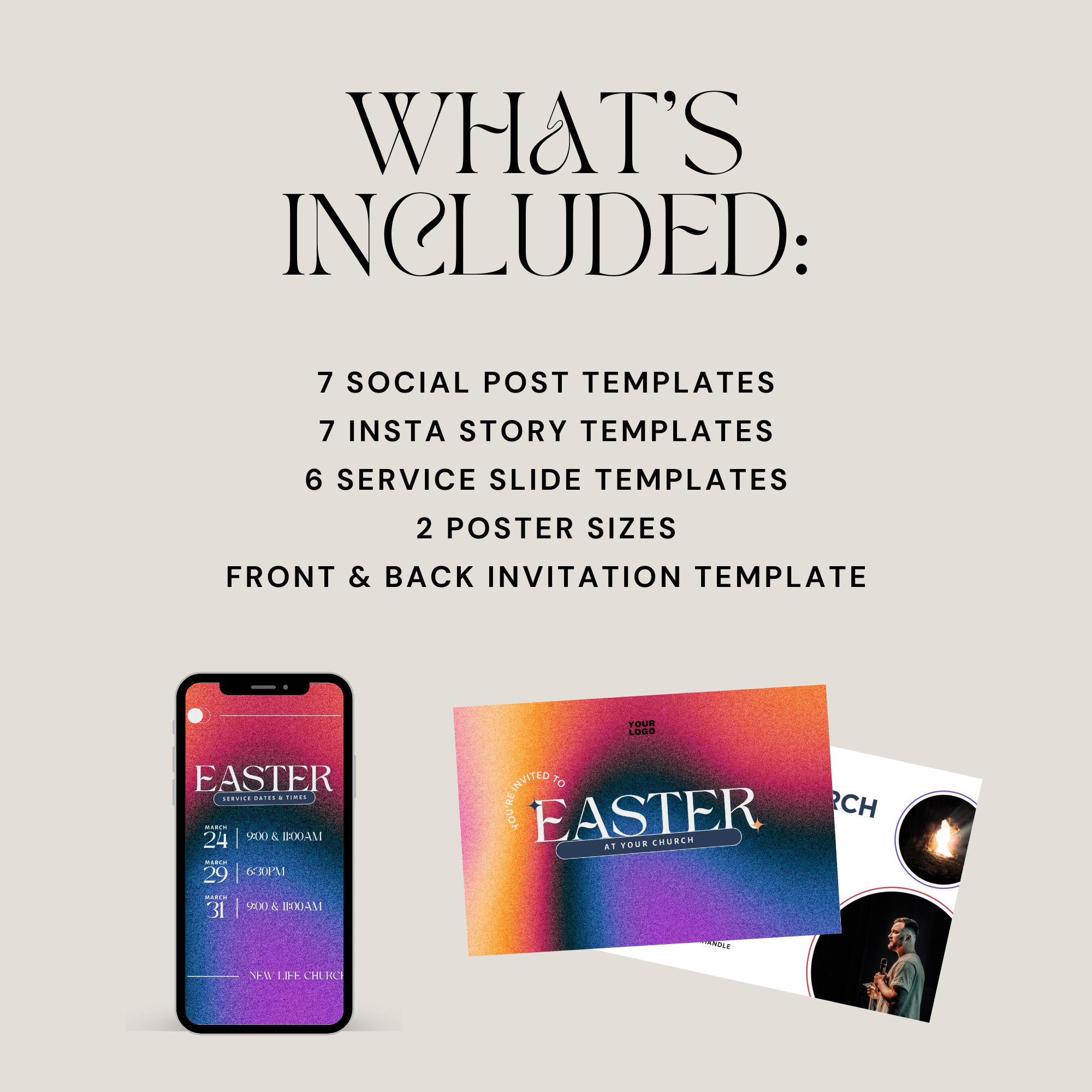 Easter Church Graphics, Easter Templates for Churches, Easter Template ...