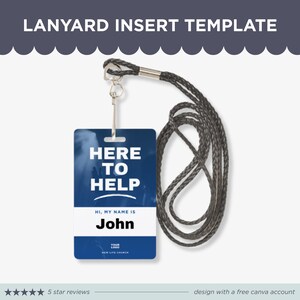 Church Lanyard Badge Template: Customizable Staff & Volunteer ID (canva ...