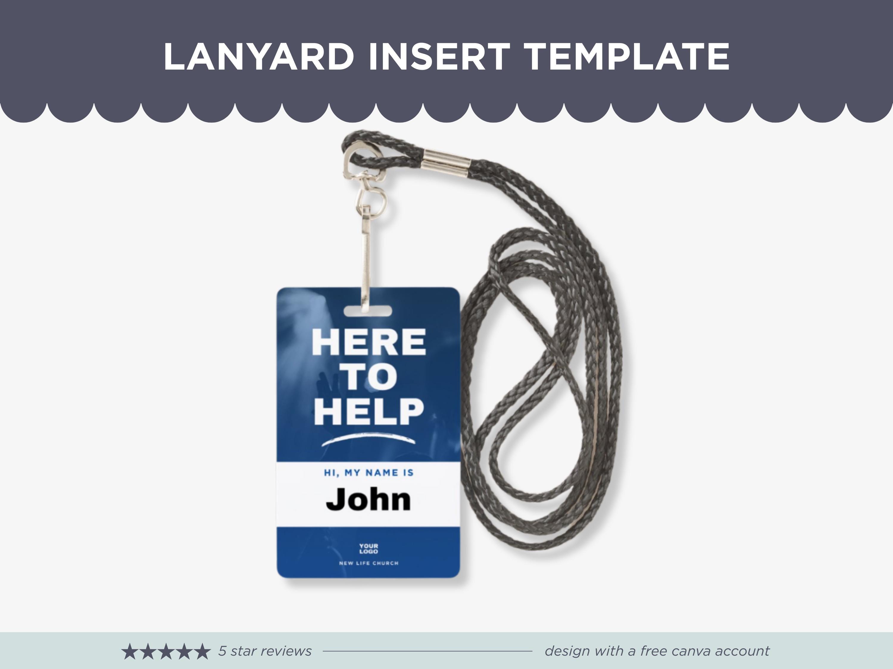 Church Lanyard Badge Template: Customizable Staff & Volunteer ID (canva ...