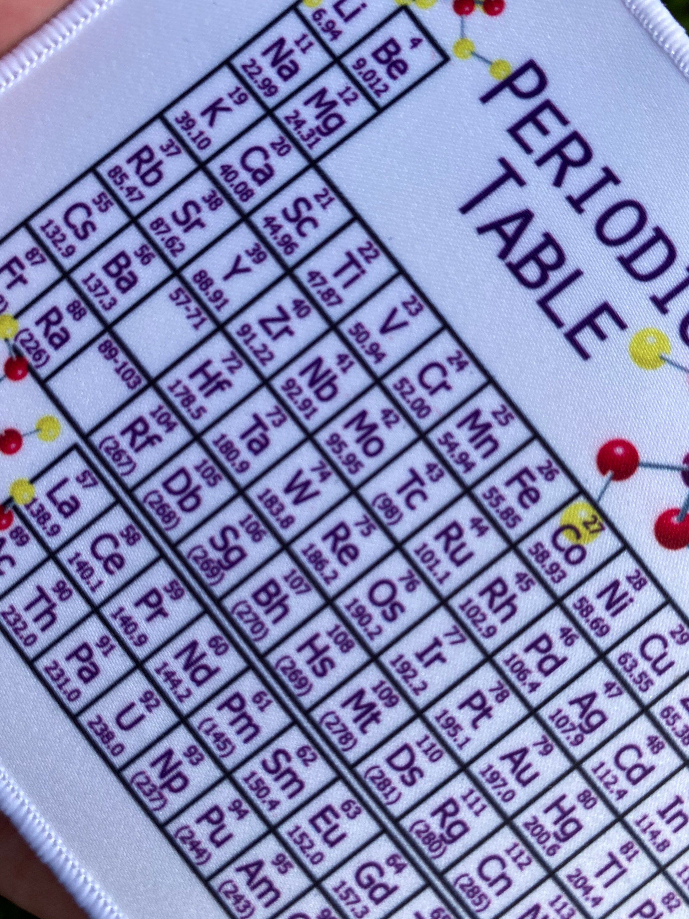 Chemistry Periodic Table Patch Chemistry Gift Periodic Table - Etsy