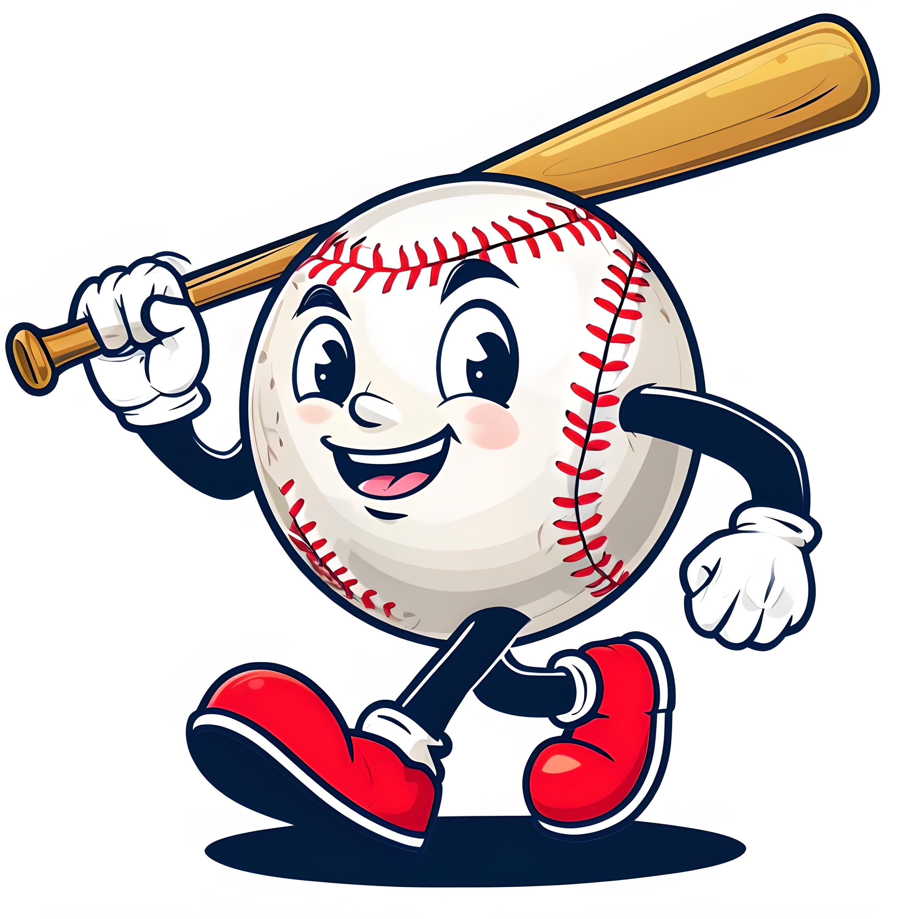 Cute Cartoon Baseball Player Digital Download – Red Shoes Baseball ...