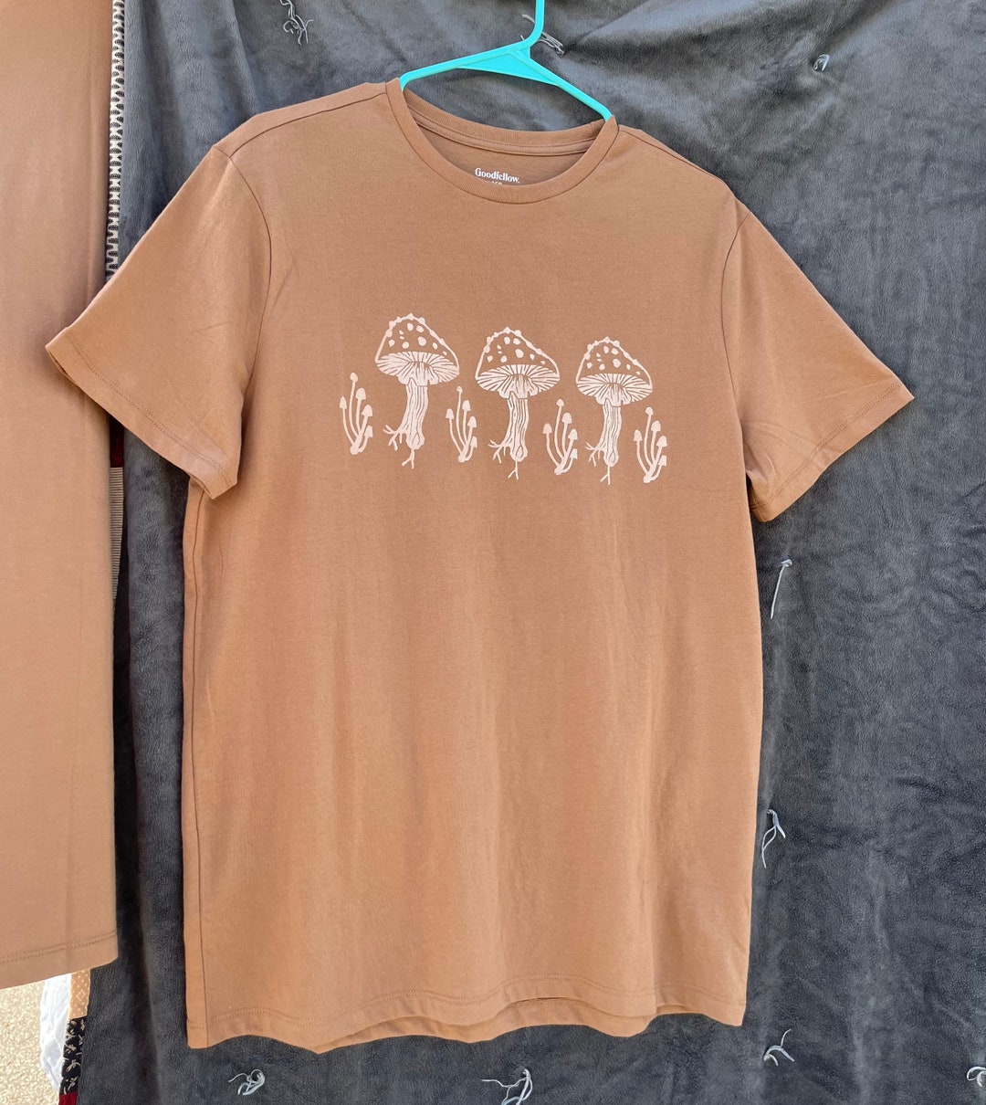 Mushroom Block Printed T-shirt - Etsy