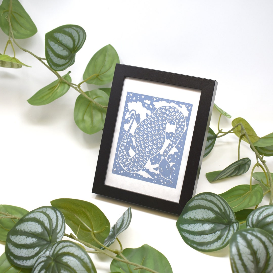 Tsuchinoko Cryptid Linocut Print - Etsy