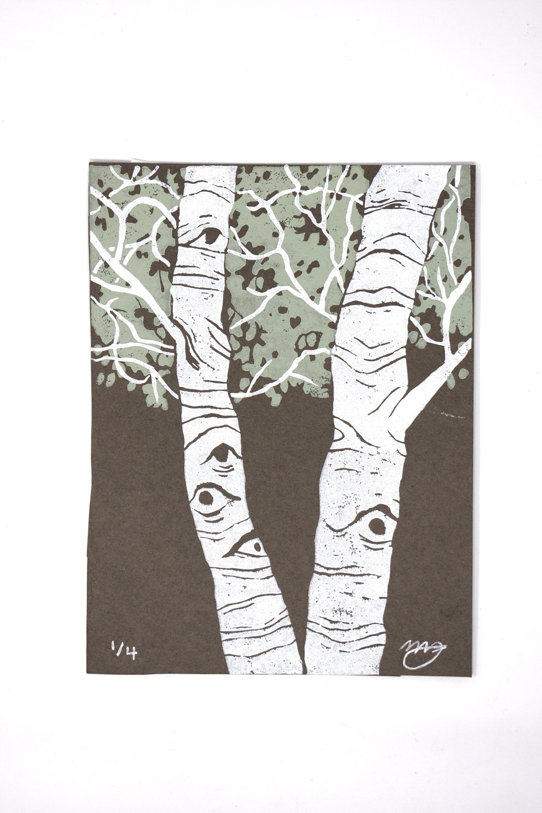 Aspen Tree Linocut Print - Etsy