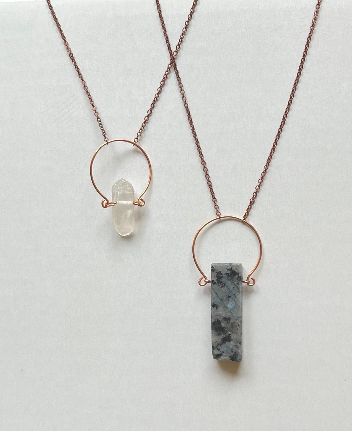 Circle Gem Necklace - Etsy