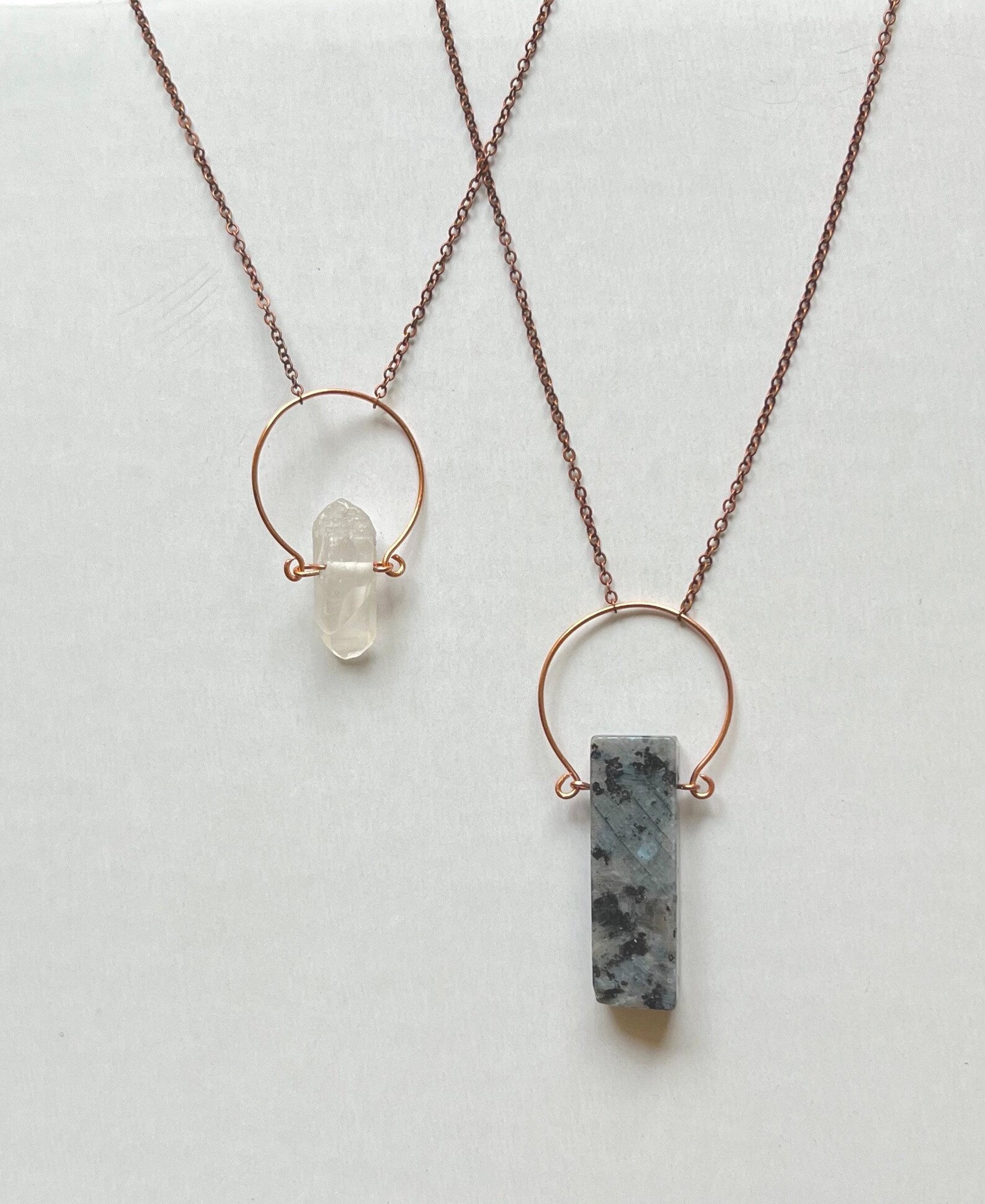 Circle Gem Necklace - Etsy