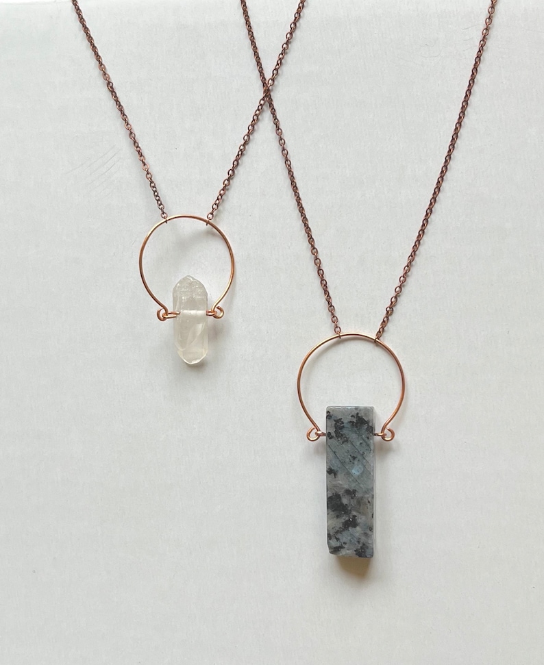 Circle Gem Necklace - Etsy