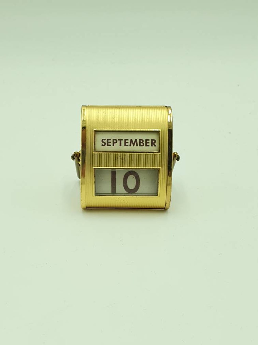 Perpetual Metal Calendar, Beautiful Midcentury Design, Golden Calendar ...