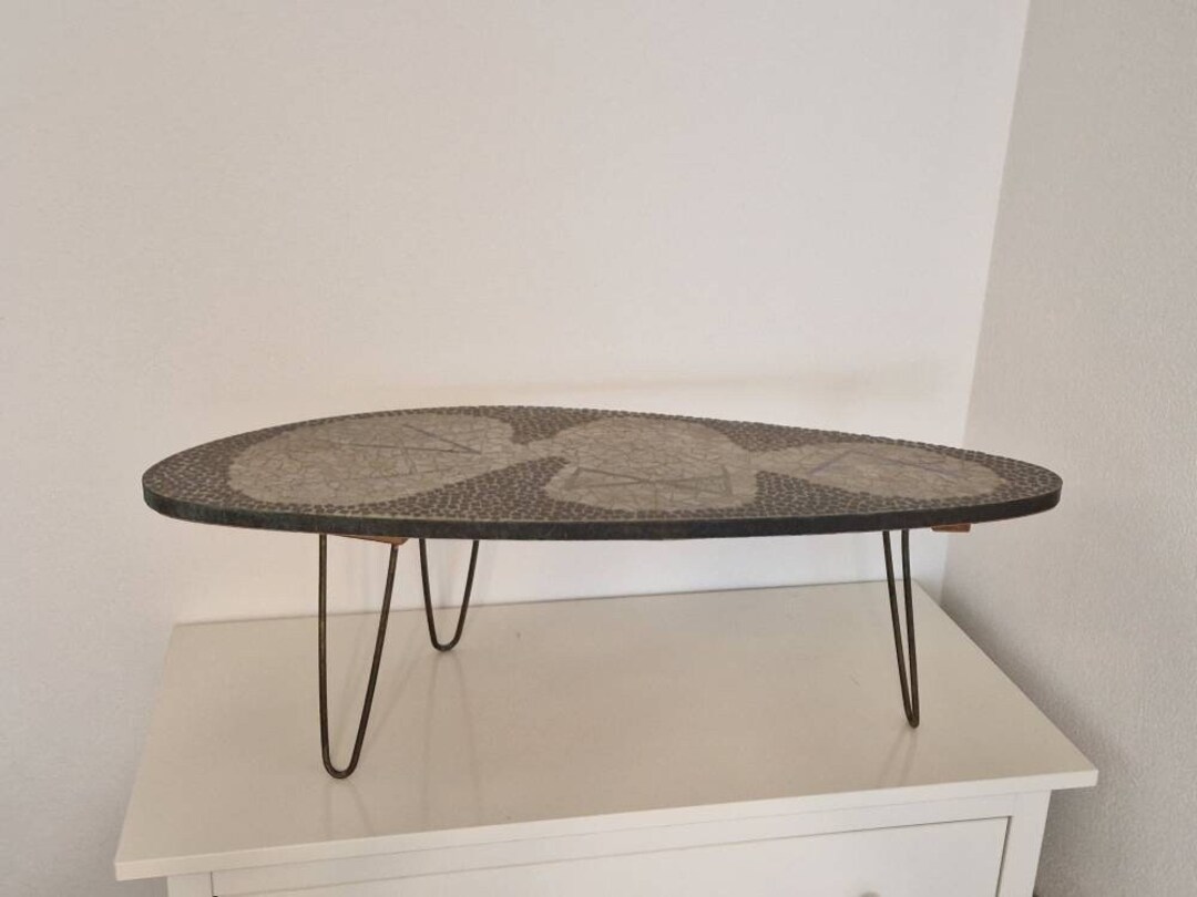 Mid Century Design Mosaic Tripod, Large Plant Stand, Mosaic Formica and ...
