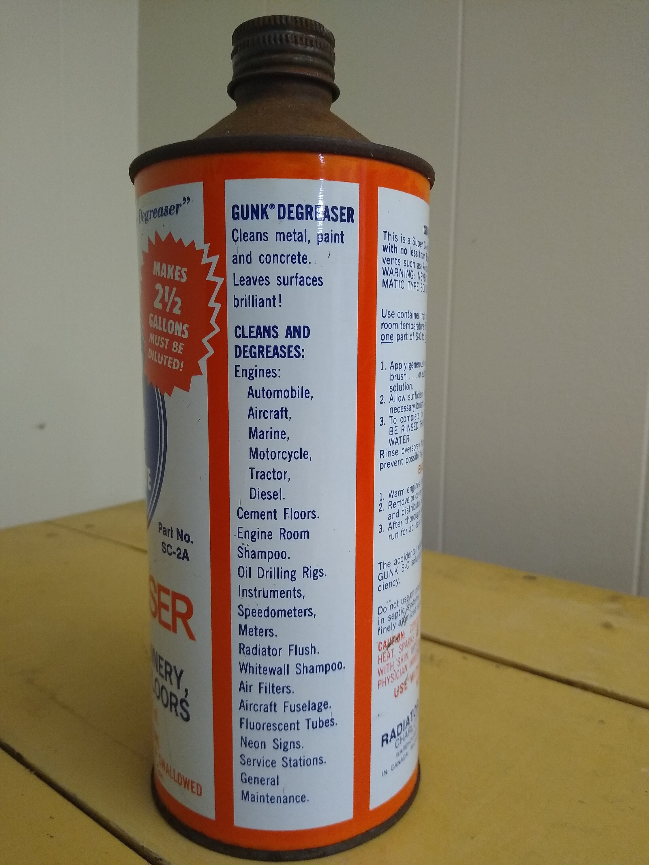 Vintage Gunk S-C Super Concentrate 32 Oz Empty Round Can - Etsy