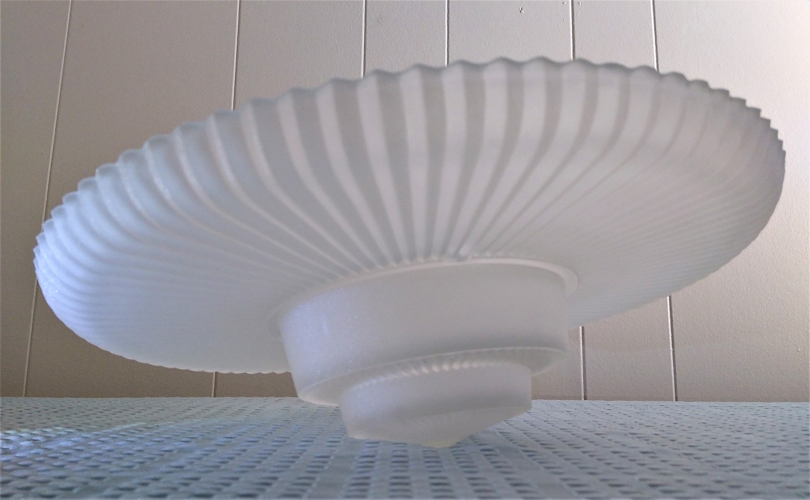 Art Deco Clear Frosted Round Glass Light Shade 3 Tiered - Etsy
