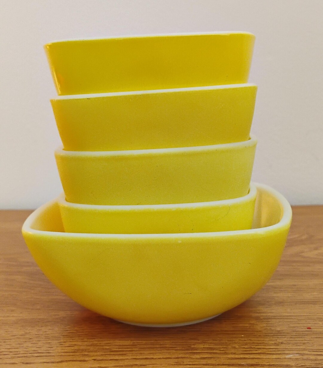 Vintage Pyrex Harvest Yellow Hostess Bowls Ovenware Set of 5 Bowls 407 ...