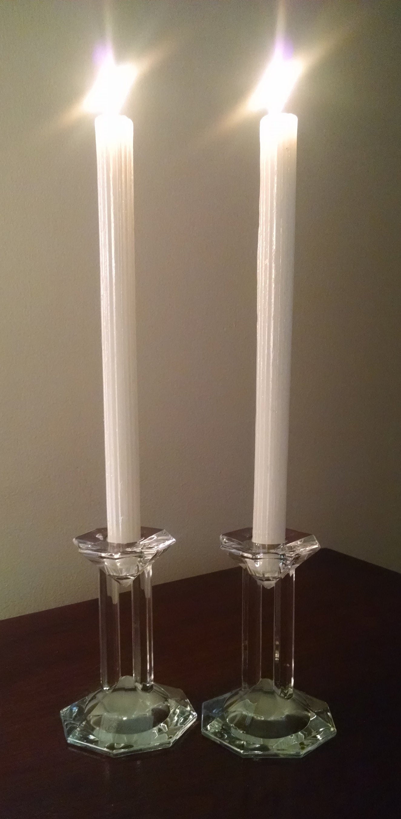 Lenox Crystal Candlesticks Synchronicity Pattern Set of 2 | Etsy