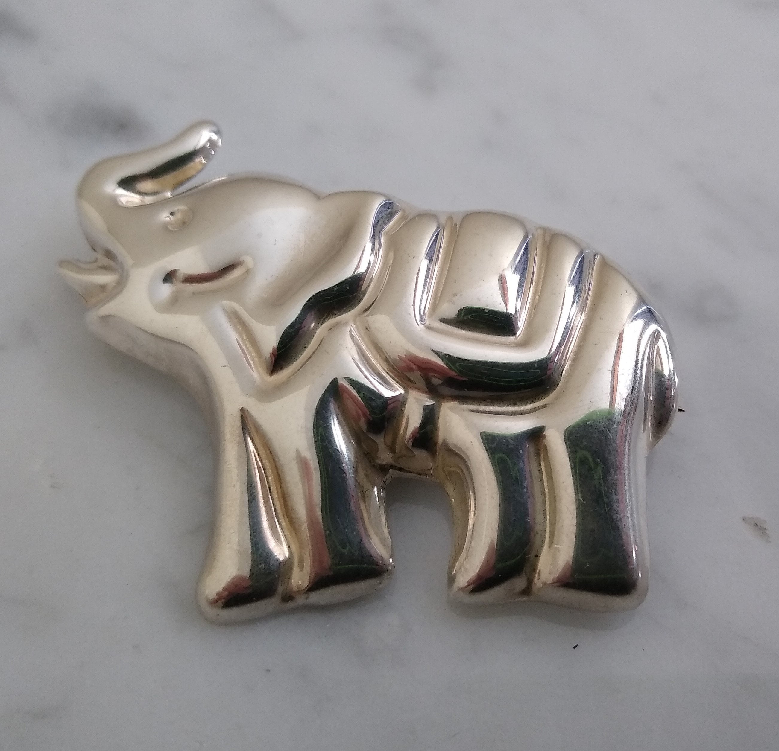 Vintage Sterling Silver Elephant Pin Marked 925 Made in | Etsy