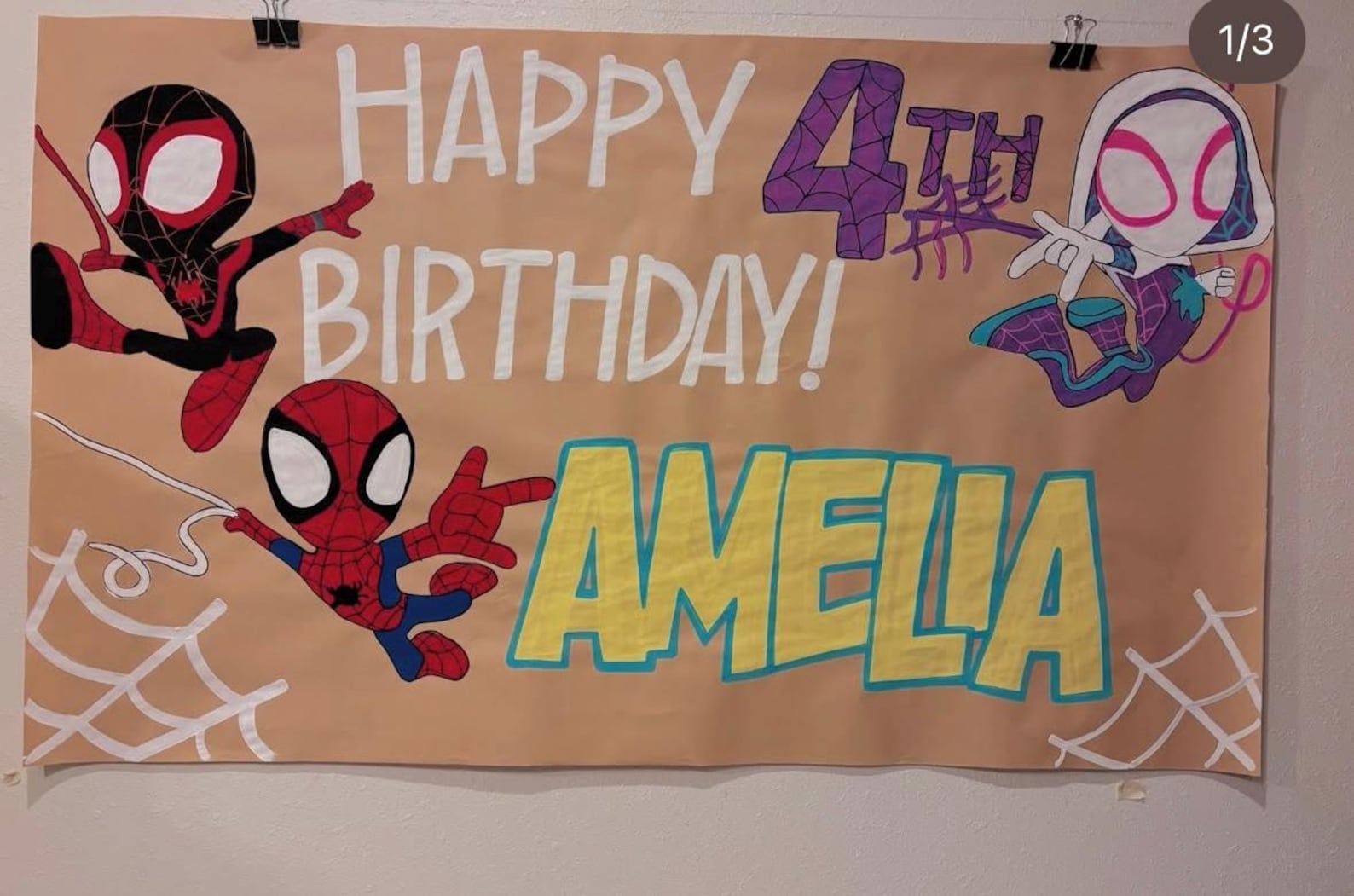 CHARACTER Brown Paper Banner, Paper Banner, Birthday Banner, Event ...