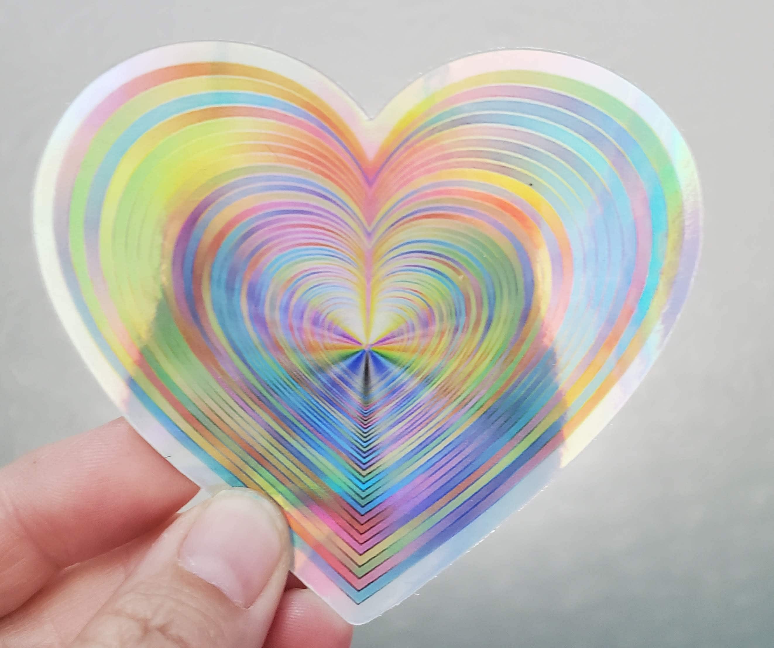 Holographic Heart Sticker laptop sticker phone case sticker | Etsy