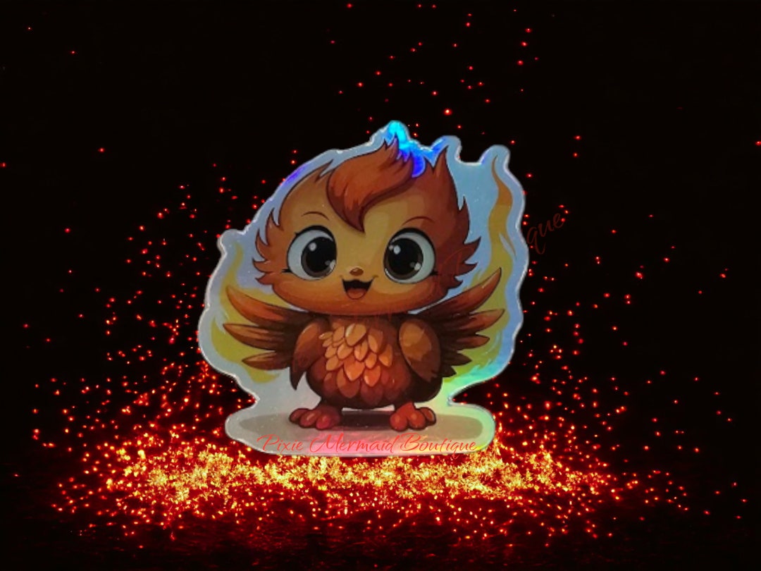 Holographic Phoenix Sticker; Phoenix; Sticker; Water Bottle Decal ...