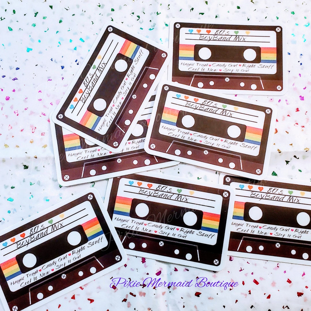 80's Boy Band Mix Tape Sticker; NKOTB Inspired; Boy Bands; Stickers ...