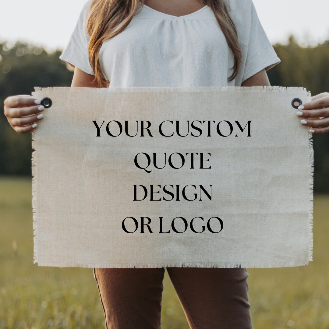 Custom Canvas Banner Fabric Sign Home Business Gift Announcement Sign ...