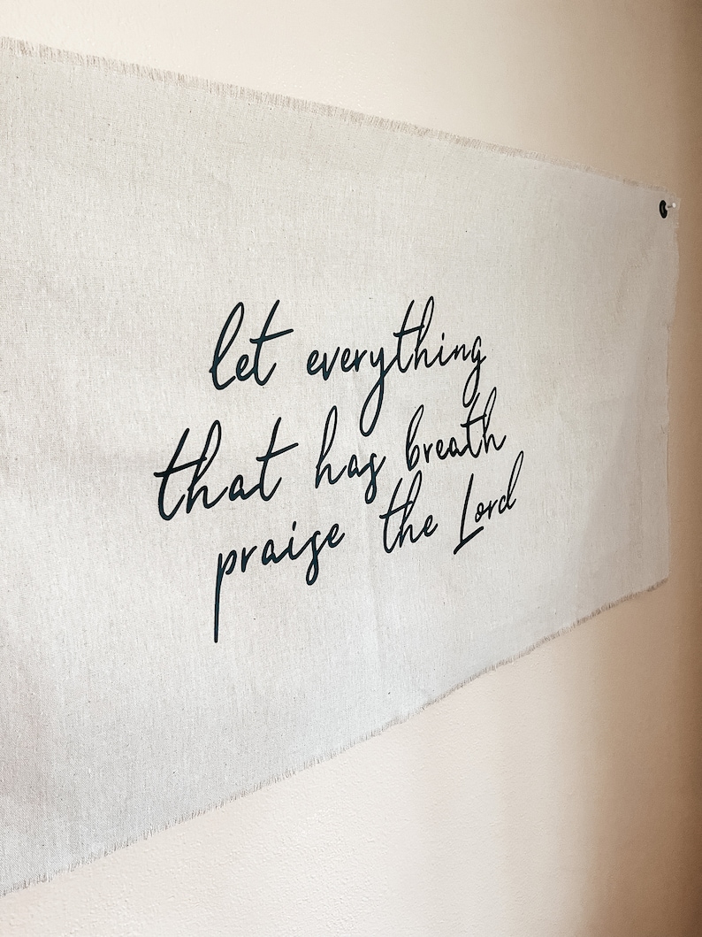 Praise the Lord Canvas Tapestry | Christian Wall Hanging (24x48 ...