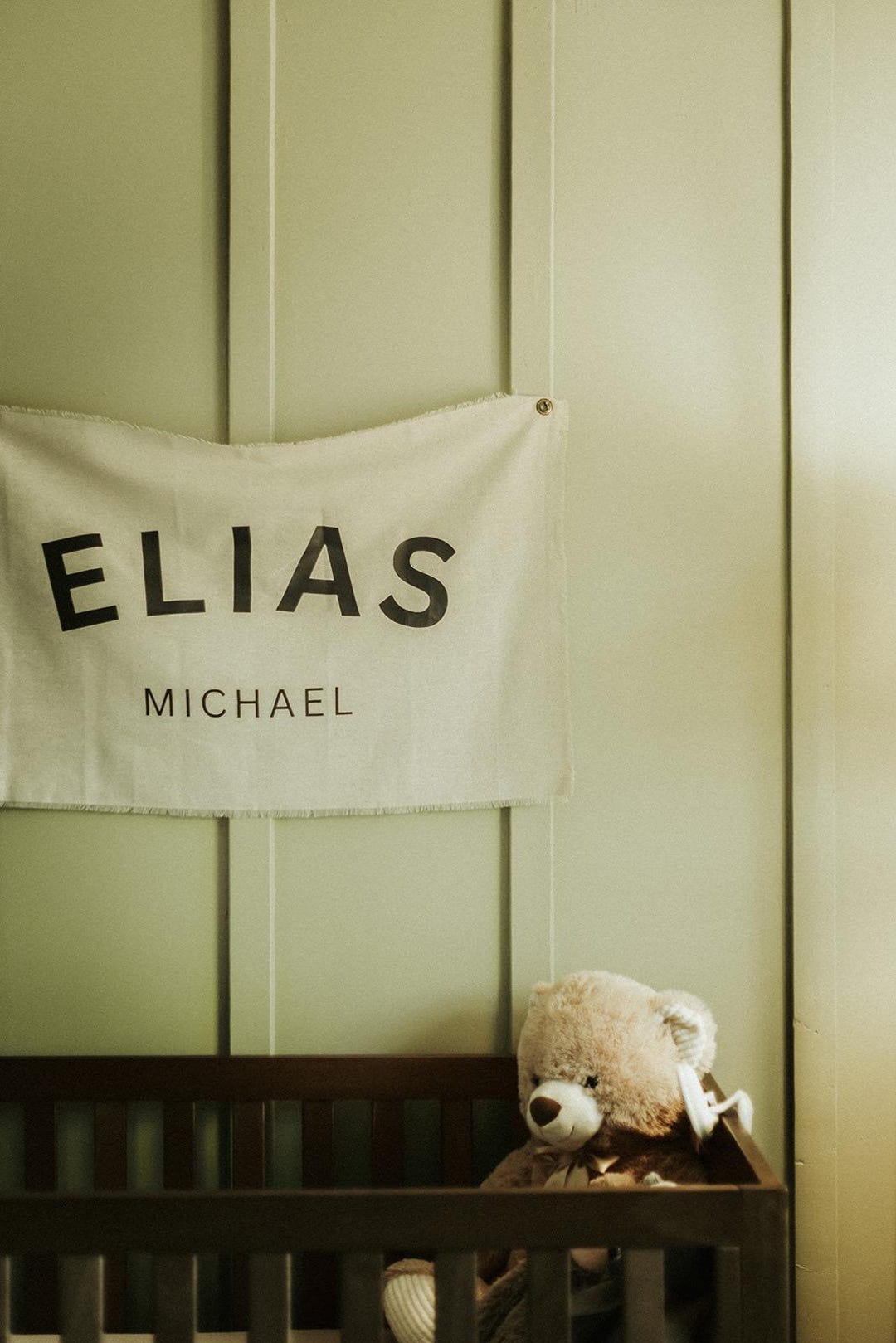 Nursery Name Sign | Over the Crib Banner | Custom Name | Cotton Canvas ...