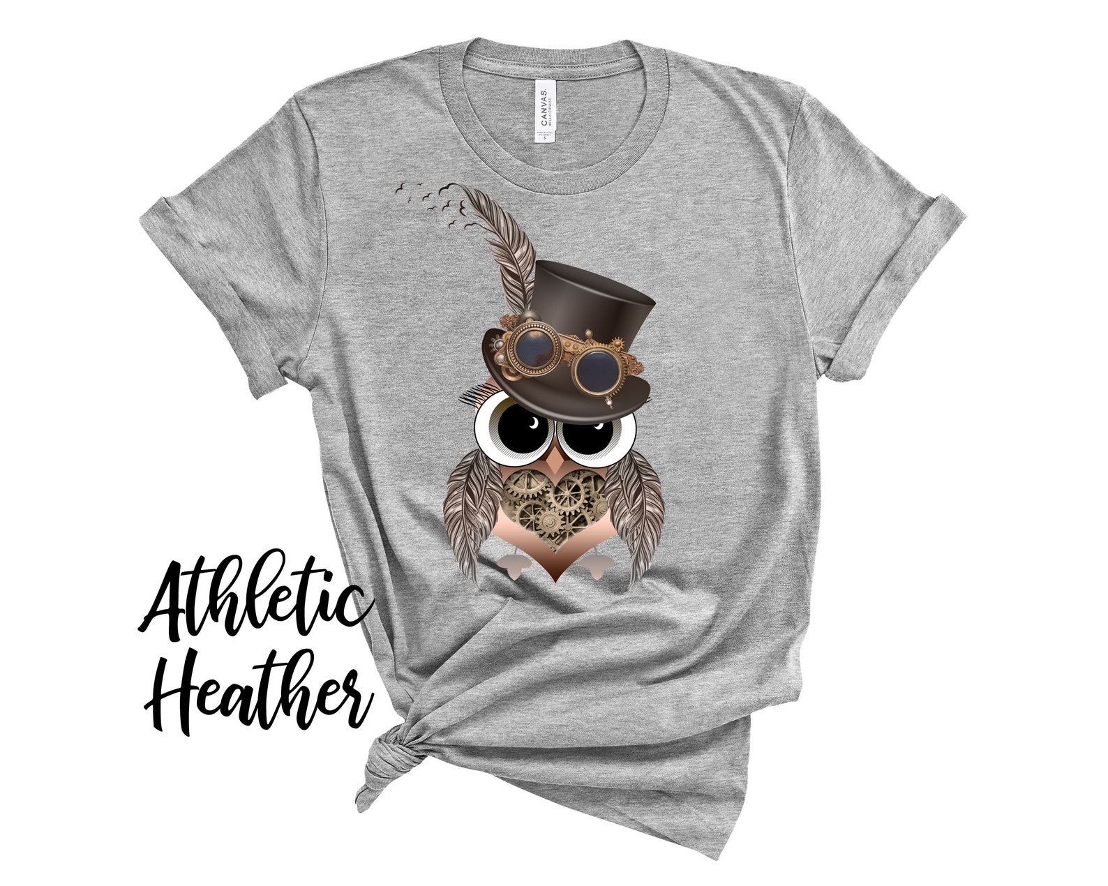 Owl T-shirt ~ Steampunk Owl. Vintage Victorian Owl With Top Hat. Owl ...