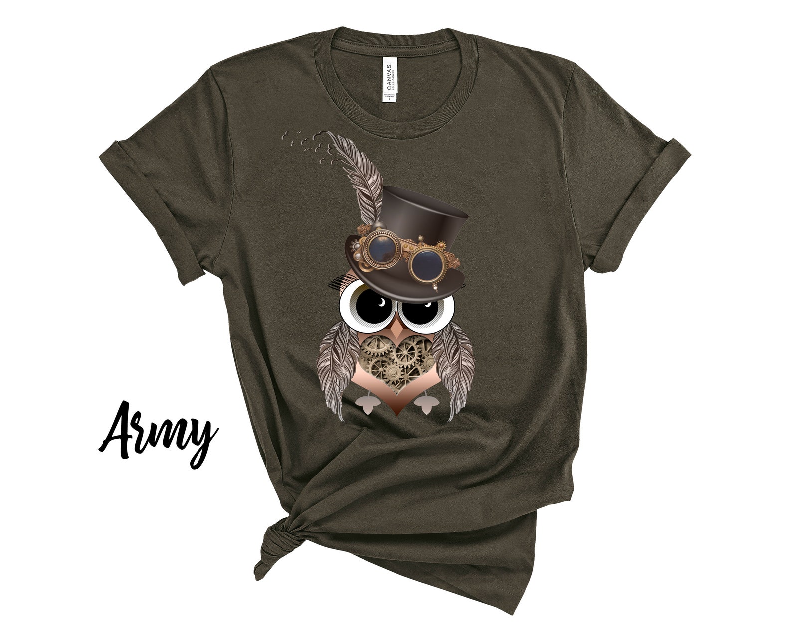 Owl T-shirt ~ Steampunk Owl. Vintage Victorian Owl With Top Hat. Owl ...