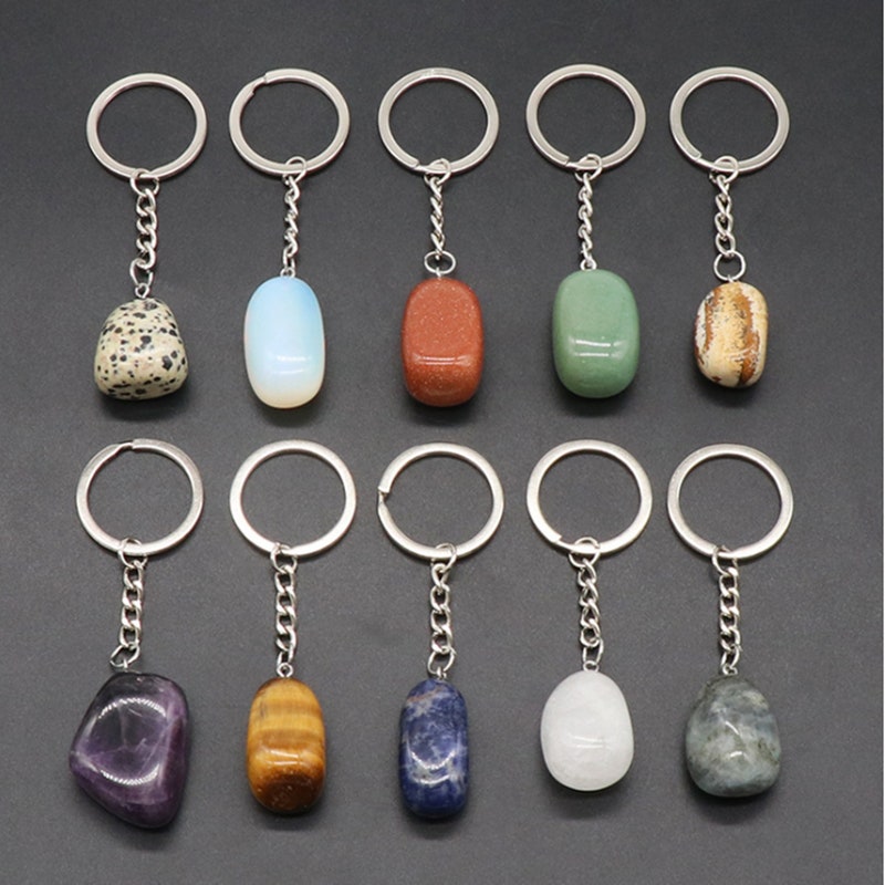 Gemstone Keychain - Etsy