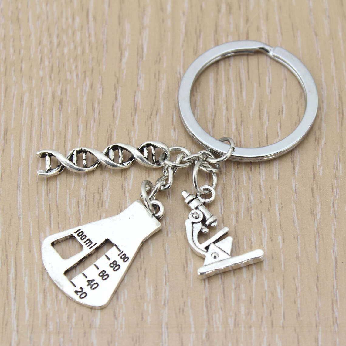 DNA Keyring Science Keychain Double Helix Keychain DNA | Etsy