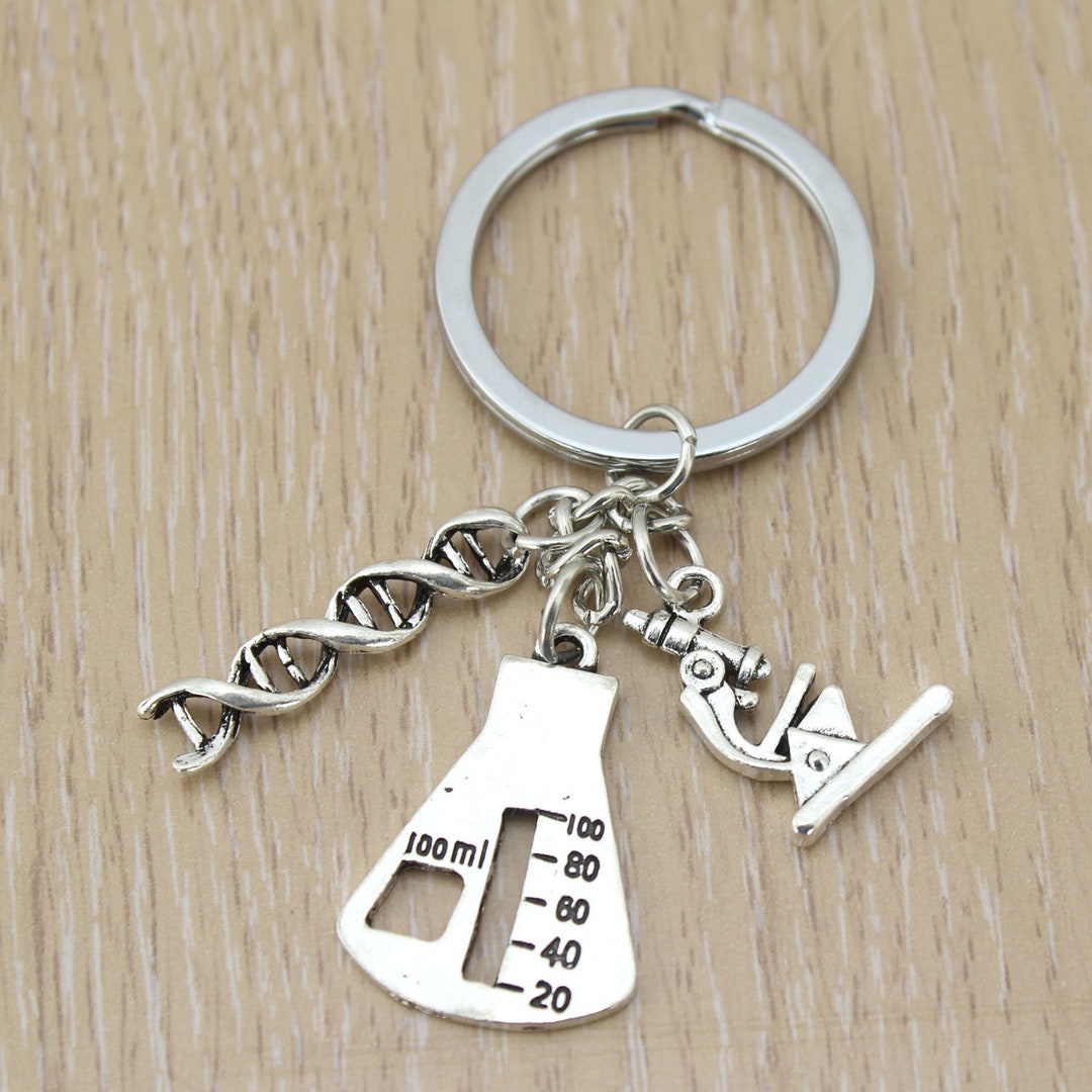 DNA Keyring, Science Keychain, Double Helix Keychain, DNA Keychain ...