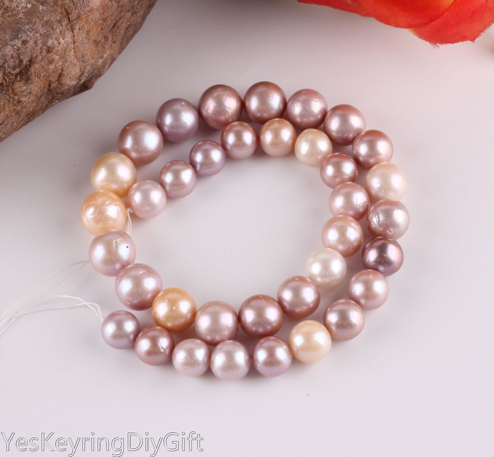 11-13mm Edison Pearls, Multi Color Near Round Freshwater Pearl Beads ...