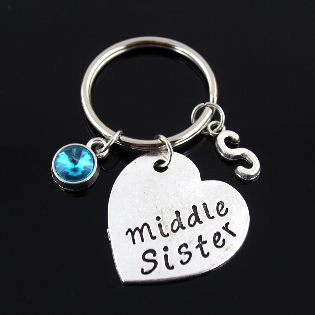 Sister Keyring With Birthstone Charm, Sister Gifts, Little Sister ...
