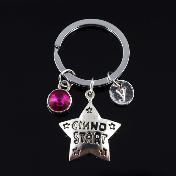 Large Star Key Ring Personalized Solid Star Keychain Silver | Etsy