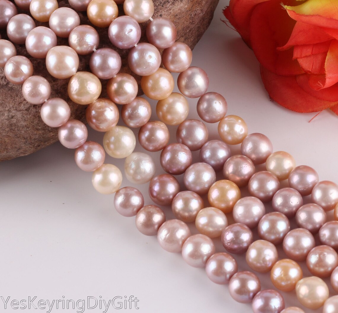 11-13mm Edison Pearls, Multi Color Near Round Freshwater Pearl Beads ...