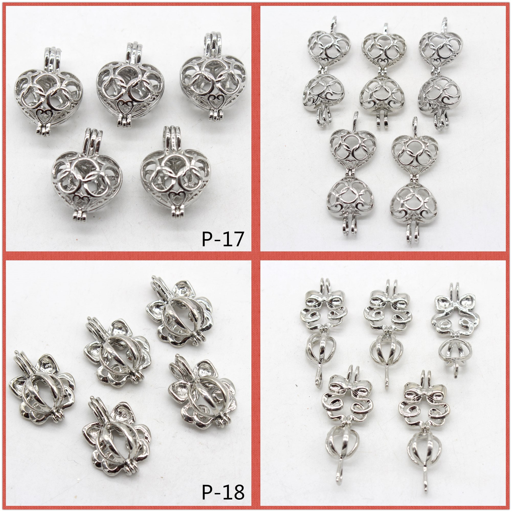 Silver Gemstone or Pearl Cage Pendants Wish Locket Cage | Etsy