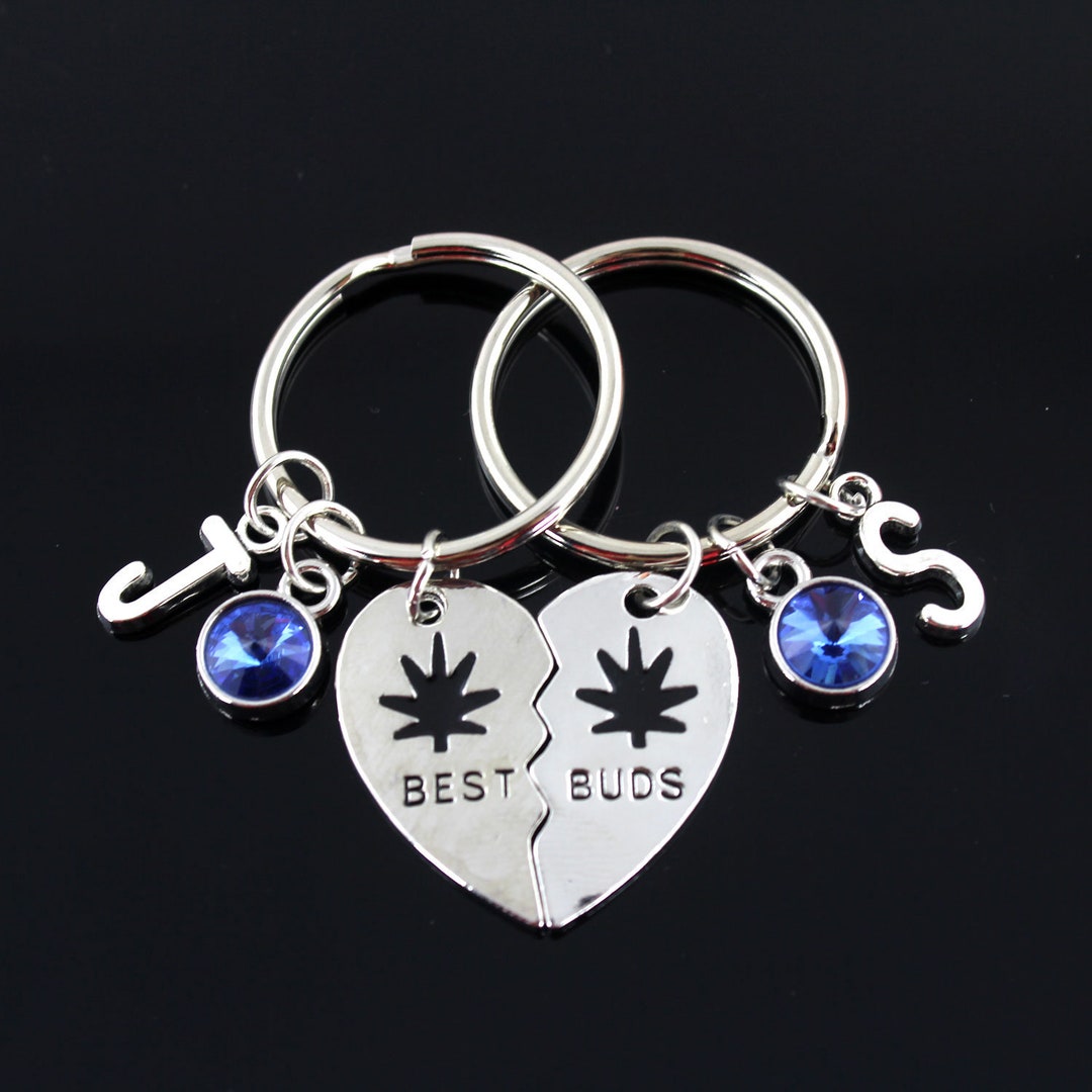 Best Buds Keychain Set SMALL Broken Heart Keychains Best Friend ...