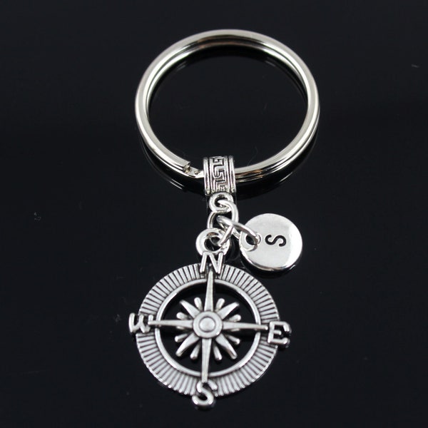 Engraved Compass Keychain - Etsy