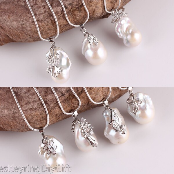 Baroque Pearl Pendant Necklace - Etsy