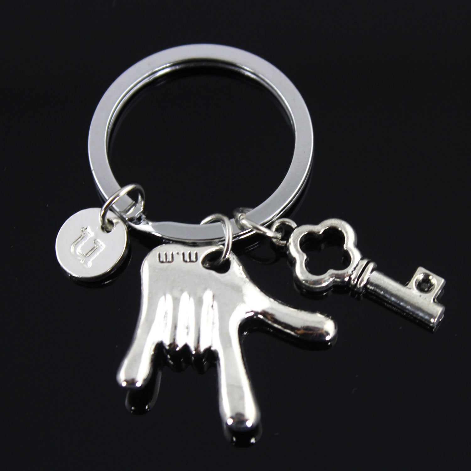 I Love You Hand Sign Keychain Sign Language Keyringintial - Etsy