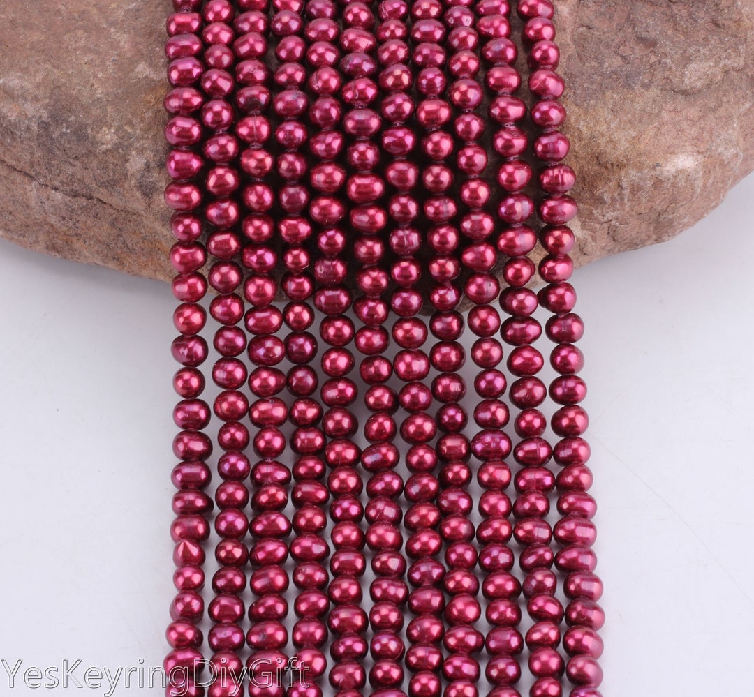 Freshwater Pearl Round Beads ,6-7mm Pearls,burgundy Potato Shape,high ...