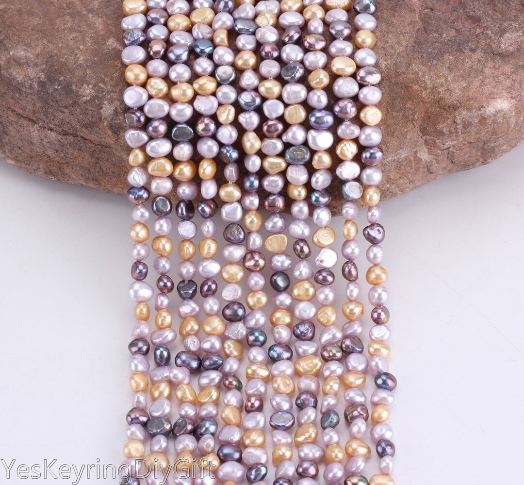 5-6mm Lavender Pearls, Multi Color Natural Freshwater Pearl, Good ...
