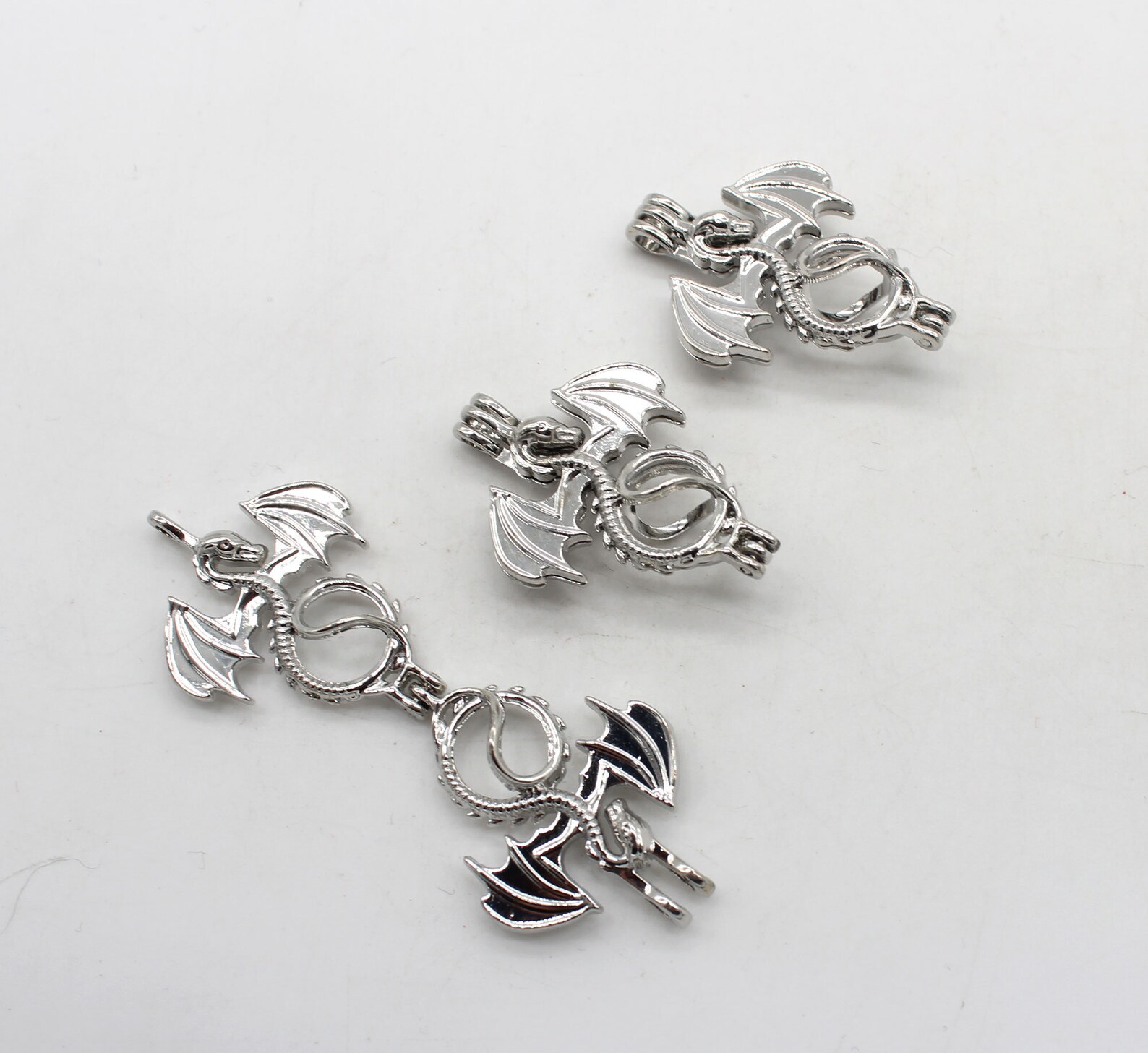 Silver Charms, 5pcs Cage Pendant for Round Pearl Beads,pearl Locket ...