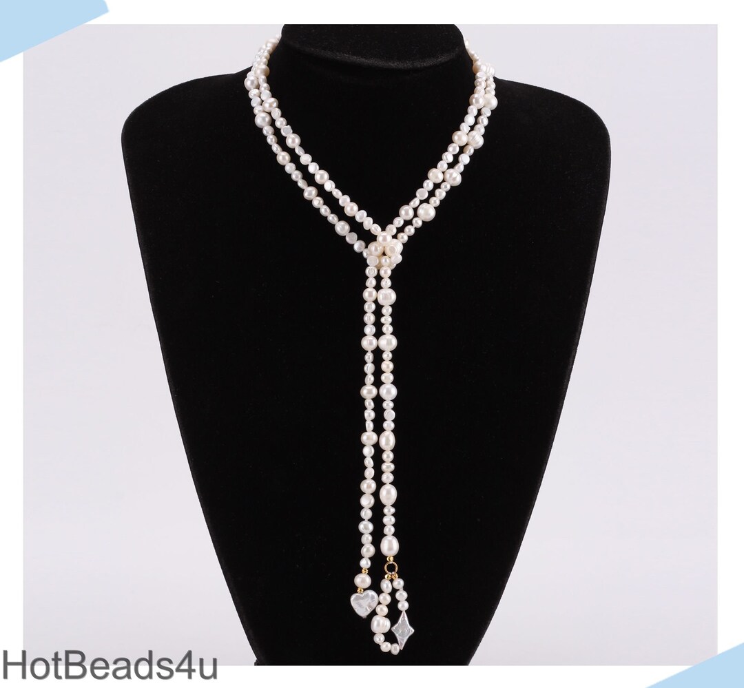 45 Inches/natural Pearl Necklace, Extra Long Layed Pearl Necklace ...
