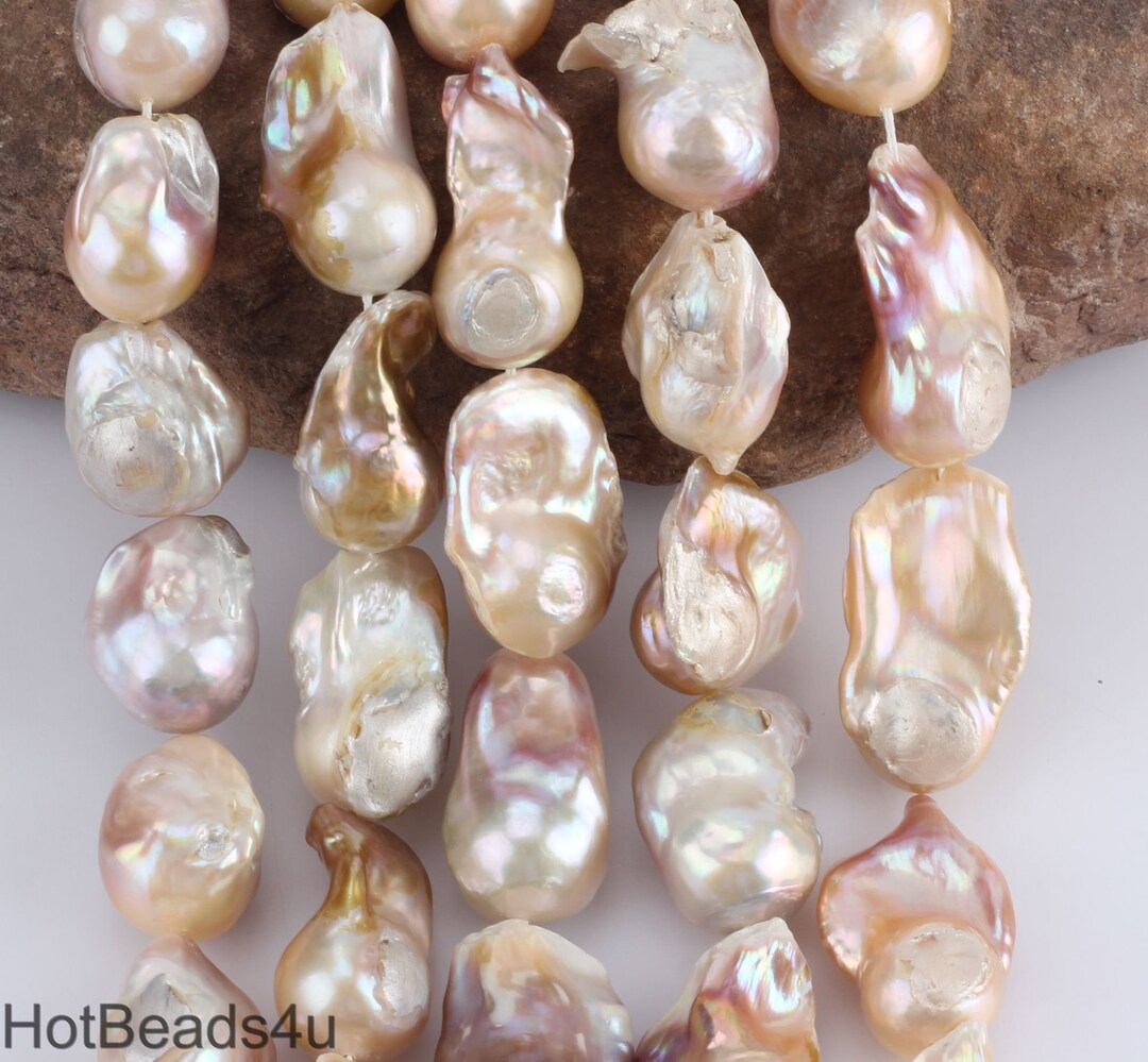 Beautiful Natural Pink Teardrop Baroque Pearl Beads, Genuine Natural ...