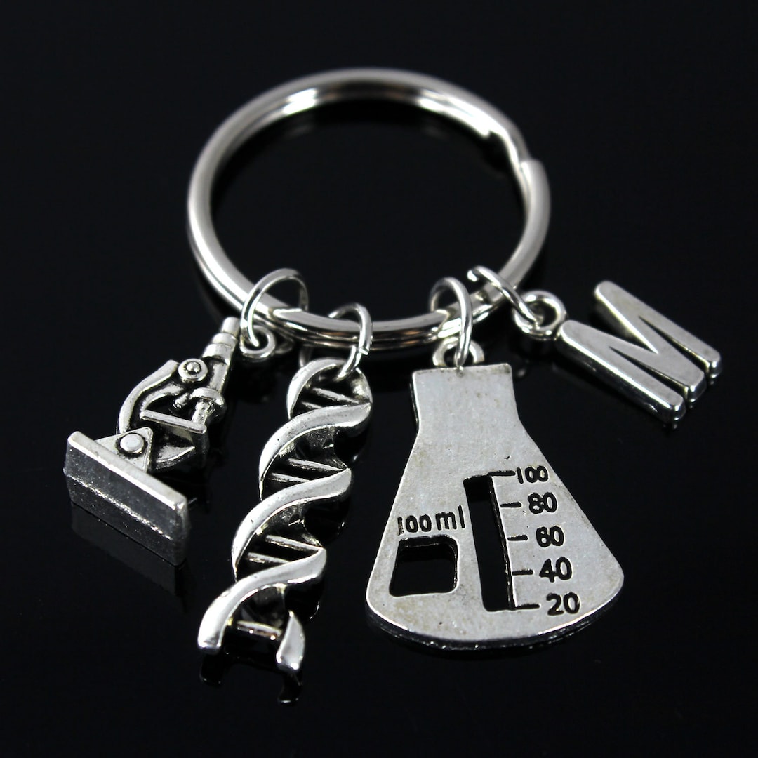 DNA Keychain, Microscope Keychain, Science Keychain, DNA Gifts ...