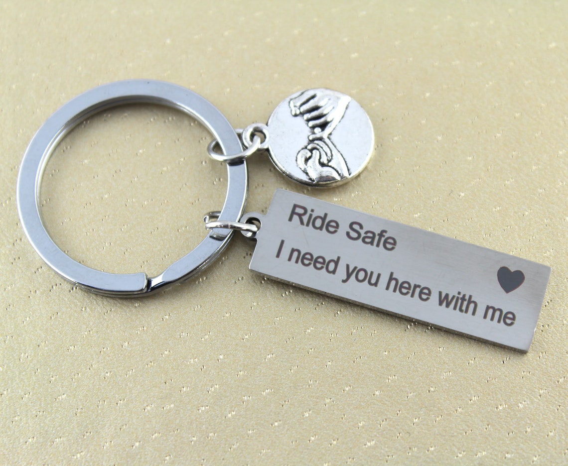 Ride Safe I Need You Here With Me Keychainpink Promise | Etsy