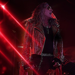 Red Rocker Studded Jacket Leather, Silver Studded Red Leather Jacket ...