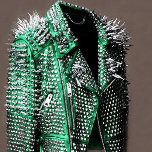 Women Spiked Steam Punk Studded Leather Jacket Rockers - Etsy