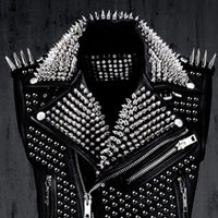 Long Metalwork Spiked Leather, Punk Rock Vampira Gothic Clothing ...